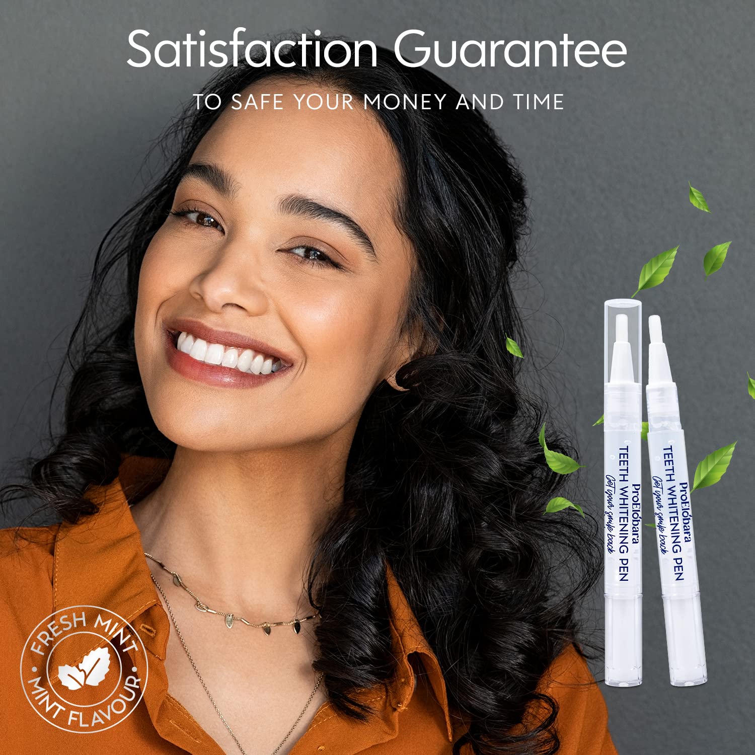 ProElobara Teeth Whitening Pen, Teeth Stain Remover Treatment with Power Tooth Whitening Gel - No Sensitivity, Brighter Smile, Painless, Effective, Mint Flavor - 4 Pens