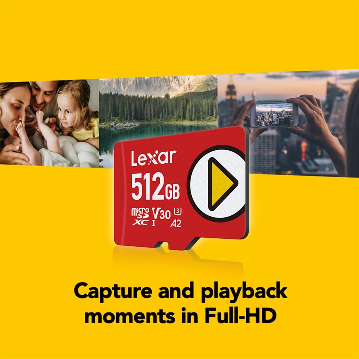 Lexar 512GB PLAY microSDXC Memory Card, UHS-I, C10, U3, V30, A2, Full-HD Video, Up To 160/100 MB/s, Expanded Storage for Nintendo-Switch, Gaming Devices, Smartphones, Tablets (LMSPLAY512G-BNNNU)