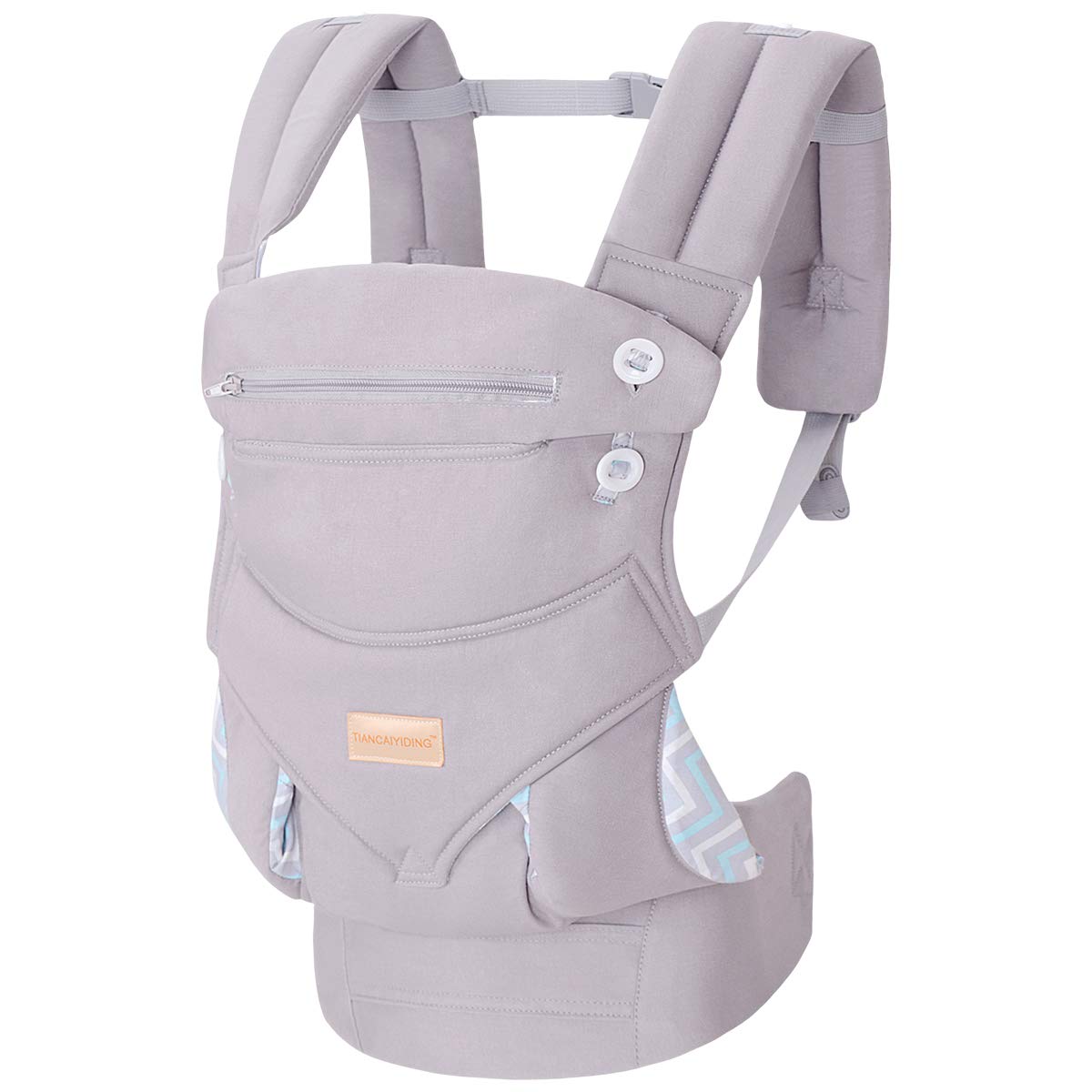 Infant Baby Holder Carrier Backpack Ergonomic with Head Support Padded Shoulder Straps Front and Back for Newborn Toddler Wrap in All Season,Grey