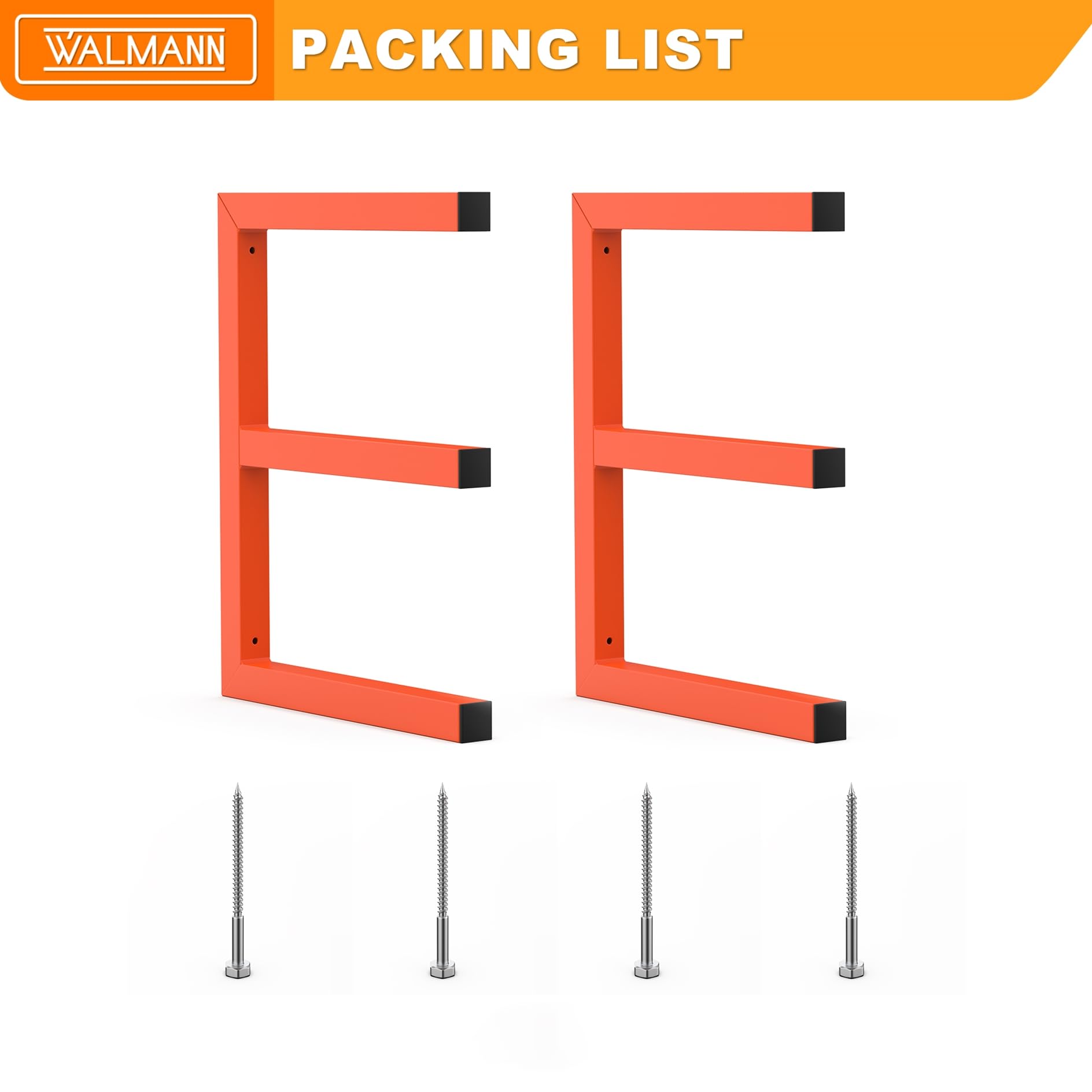WALMANN Garage Wall Mounted Lumber Storage Rack, Overhead Heavy Duty Lumber Rack for Woodworking Shop(2 Pairs)