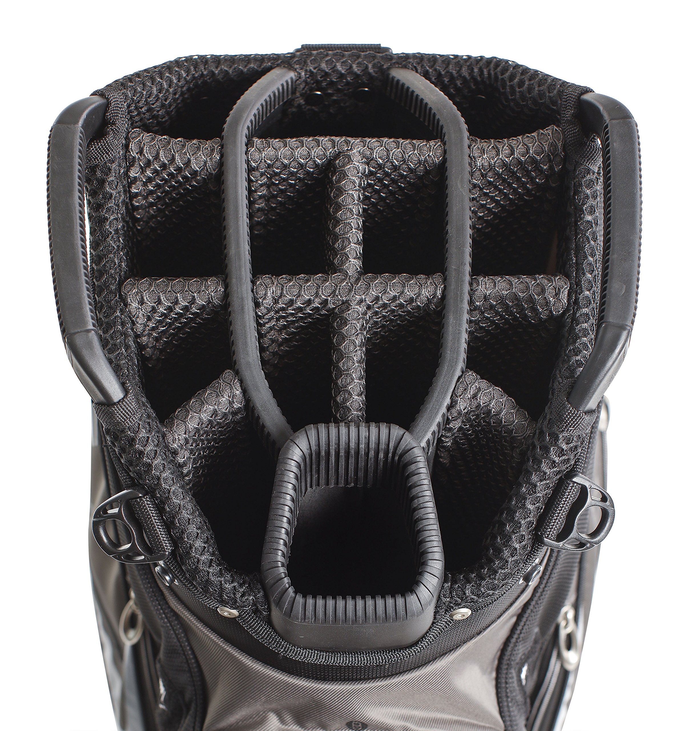 Izzo Golf Gemini Cart Golf Bag with Magnetic Ball Pockets, Red/Black