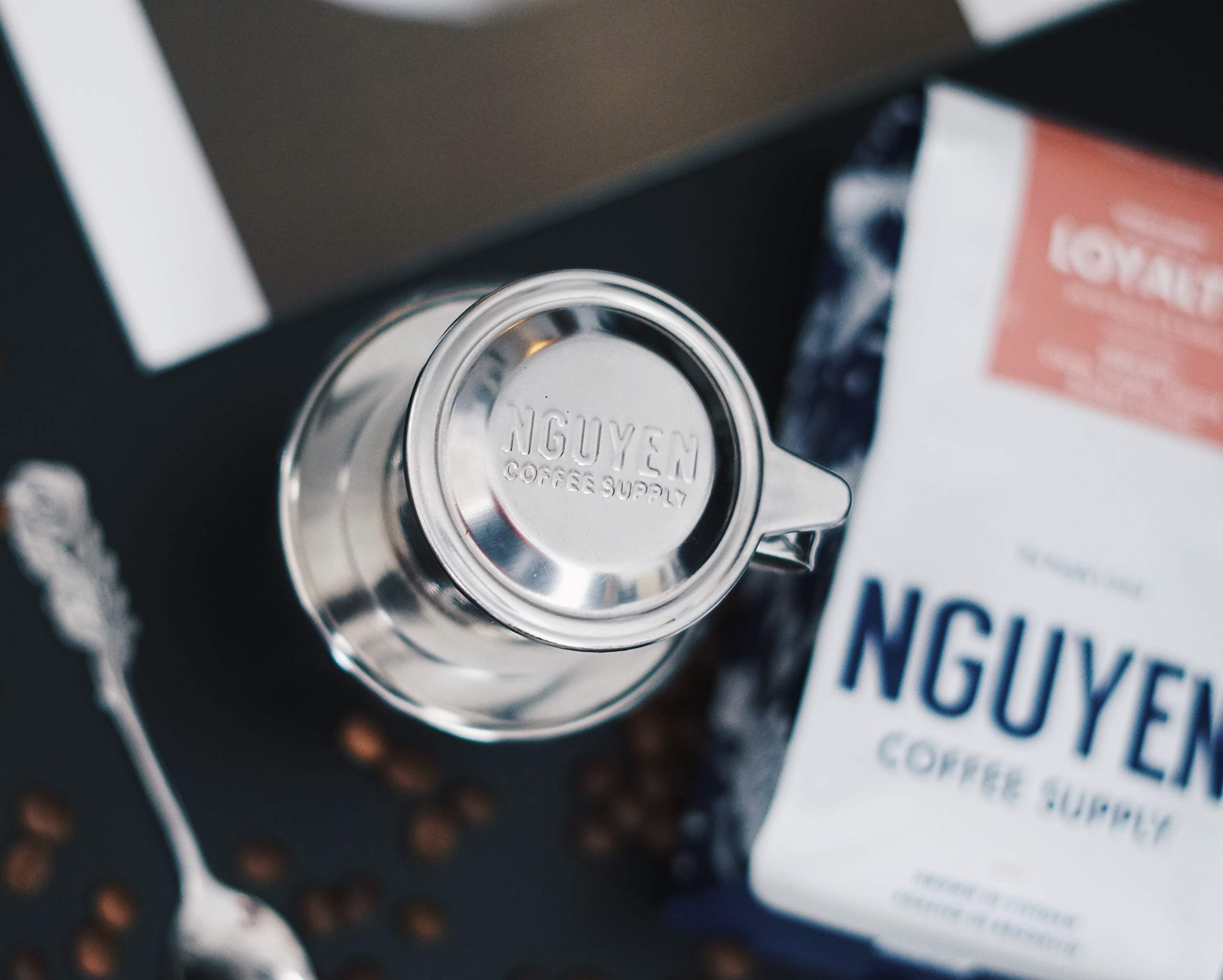 Nguyen Coffee Supply - Original Phin Filter: Stainless Steel 12oz Chamber 4.375 inch plate Diameter, Perfect Cup of Phin Drip Coffee in 7 minutes [12 oz]