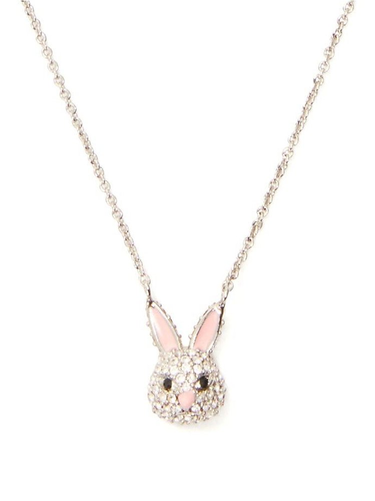Kate Spade New York Silver-Tone Crystal Make Magic Rabbit Mini Pendant Necklace