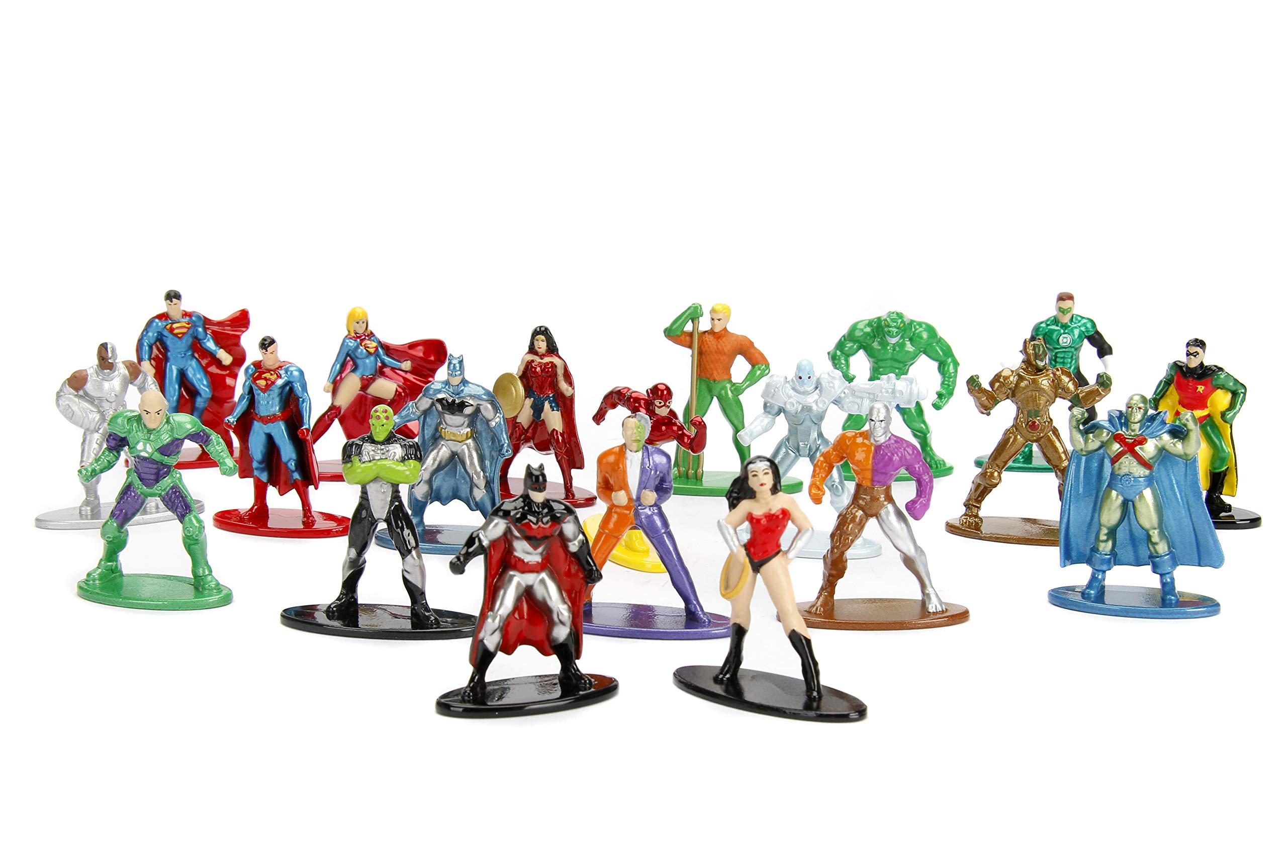 Jada Toys DC Comics 1.65" Die-cast Metal Collectible Figures 20-Pack Wave 1, Toys for Kids and Adults, Multi-Color (84409)