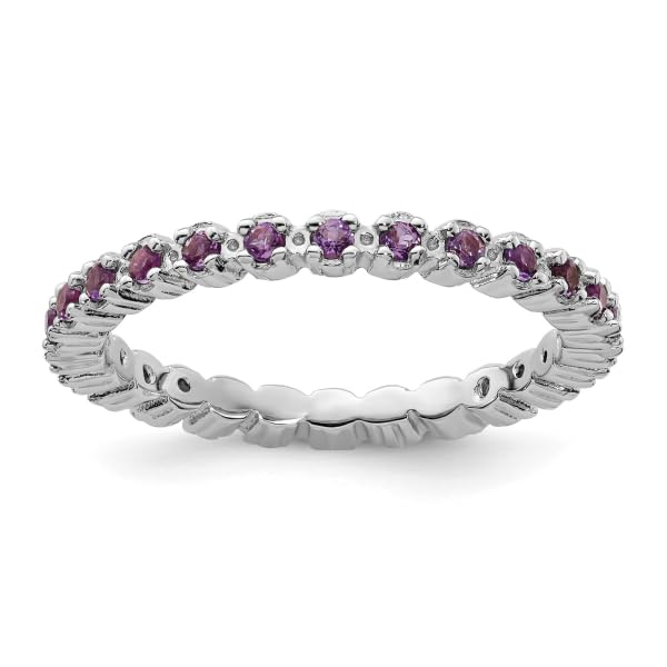 IceCarats 925 Sterling Silver Purple Amethyst February Birthstone Stackable Ring size 8