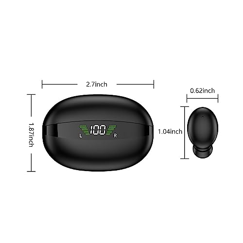Wireless Earbuds, Bluetooth Headphones 5.3 Mini Wireless Headphones in Ear, 37H Playtime Deep Bass, Bluetooth Earbuds Built-in Mic,IPX7 Waterproof, LED Digital Display Wireless Earphone for Sport (A)