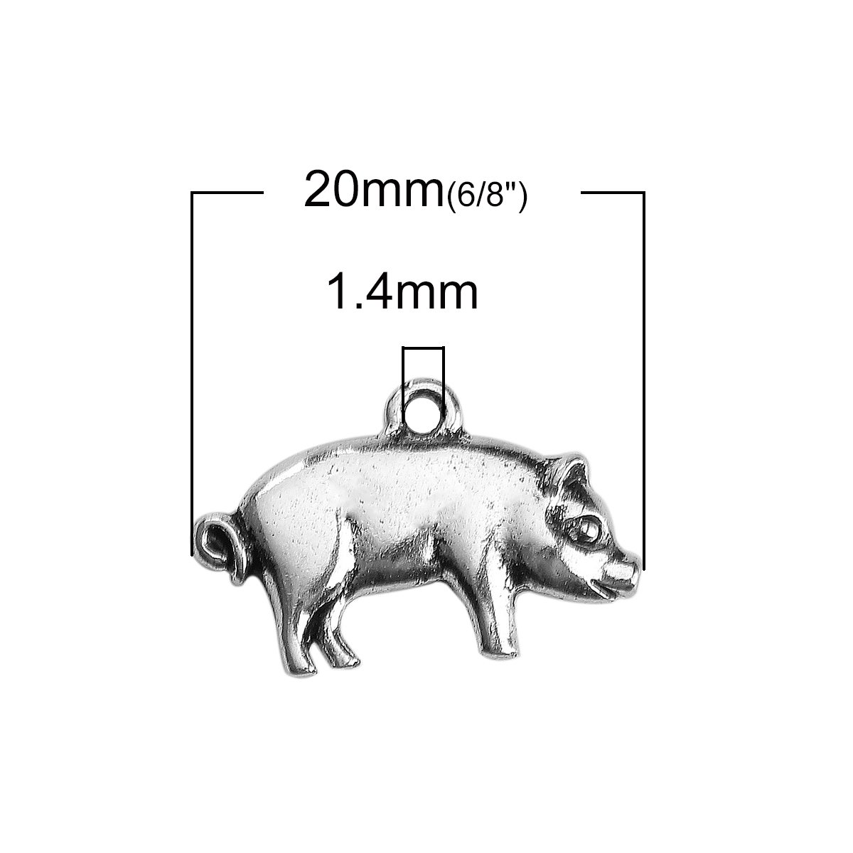 JGFinds Farming Charm Pendants 50 Pack, Silver Tone On the Farm (30 Pig and 20 Goat)