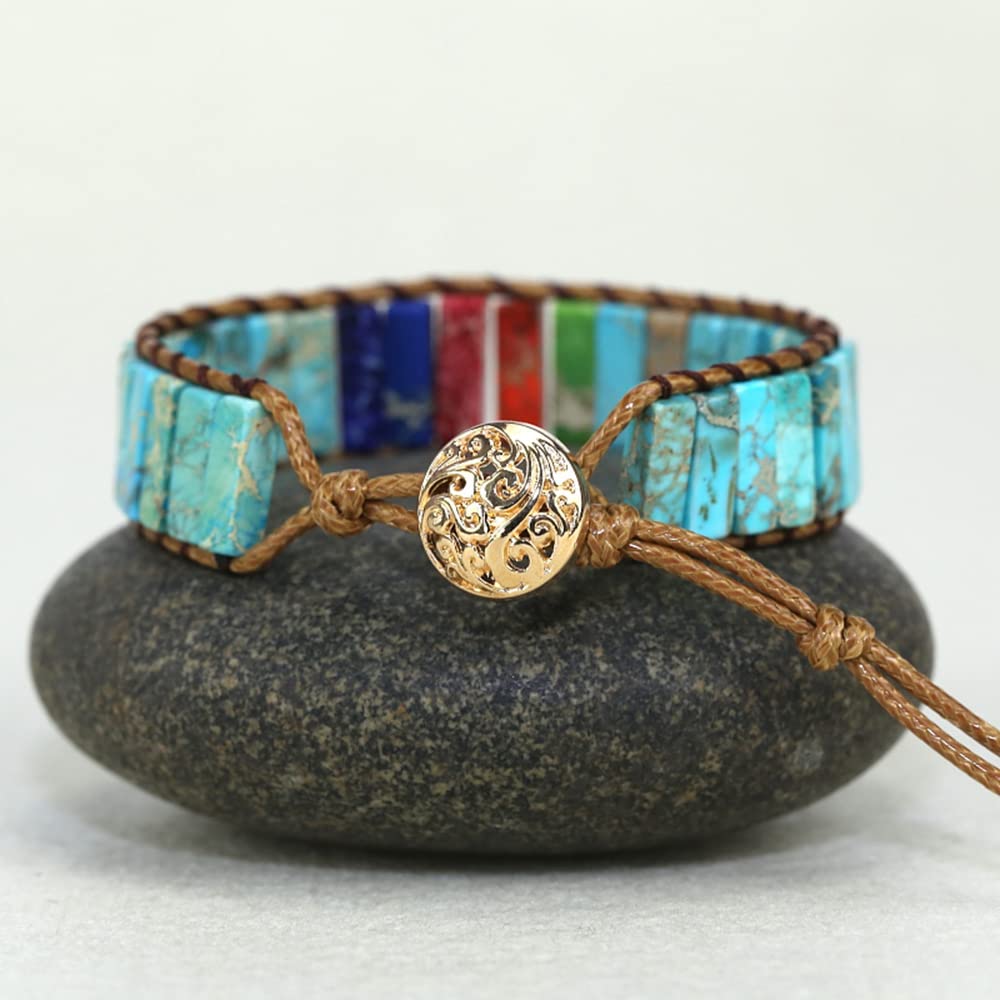 NA Handmade Chakra Turquoise Boho Wrap Bracelet