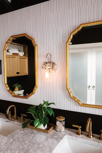 Kichler Brinley 24" Vanity Light in Brushed Nickel, 3-Light Farmhouse Bathroom Vanity Light with Clear Glass, (24" W x 10" H), 45689NI