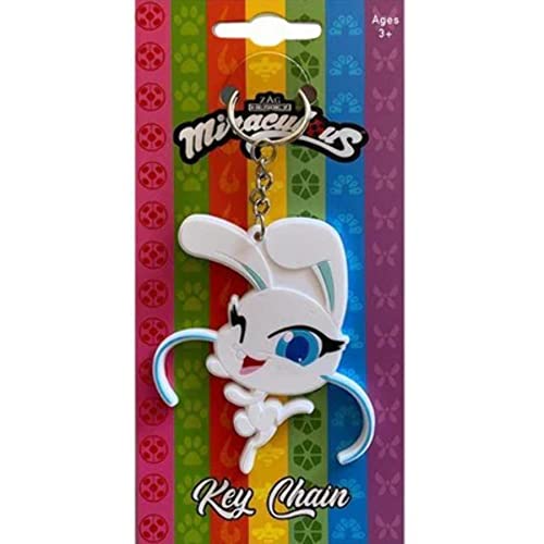 ZAG STORE - Miraculous Ladybug - Keychain Fluff, White, 80mm