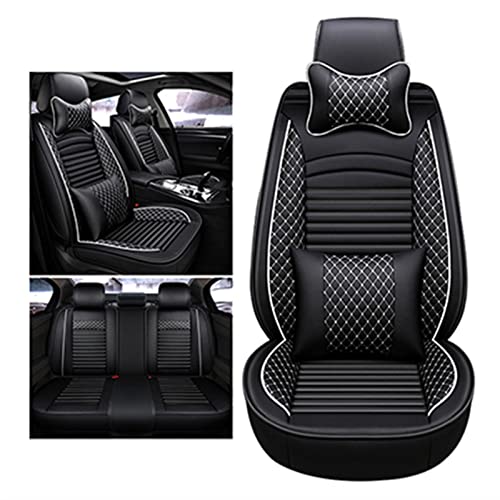 SMANNI Leather Universal auto seat Covers for DS All Models DS DS3 DS4S DS5 DS4 DS6 car Styling car Accessories auto Cushion (Color : Black White 1)