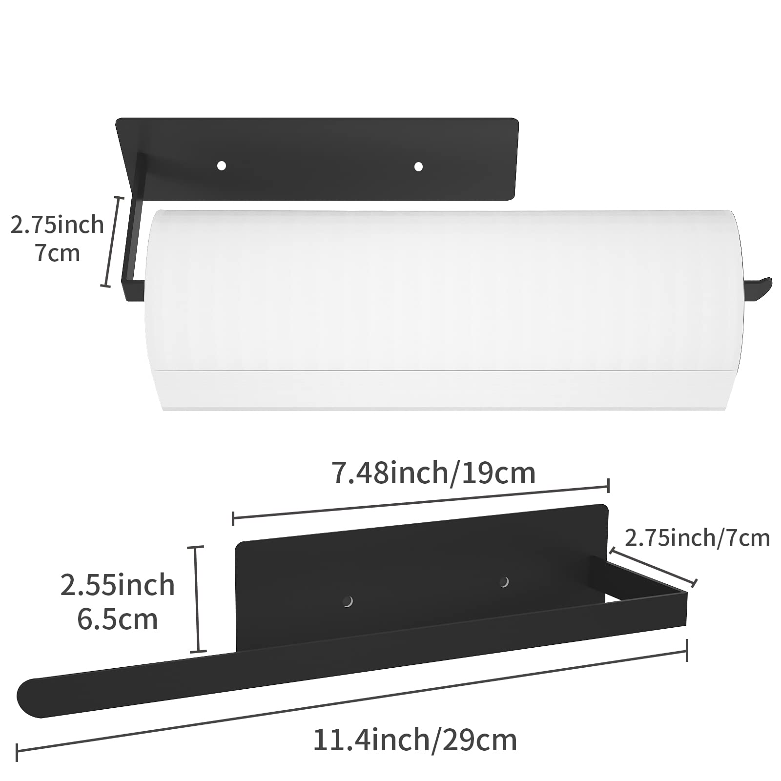 Magnetic Paper Towel Holder for Refrigerator, Kitchen Towel Rack Magnetic Towel Bar Multi Function Made of Iron,Used for Kitchen,Bathroom,No Drilling (Black, 1 Pack)