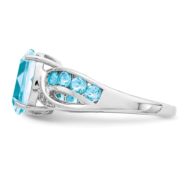 IceCarats 925 Sterling Silver Diamond Sky Blue Topaz Ring Gemstone Band Size 10