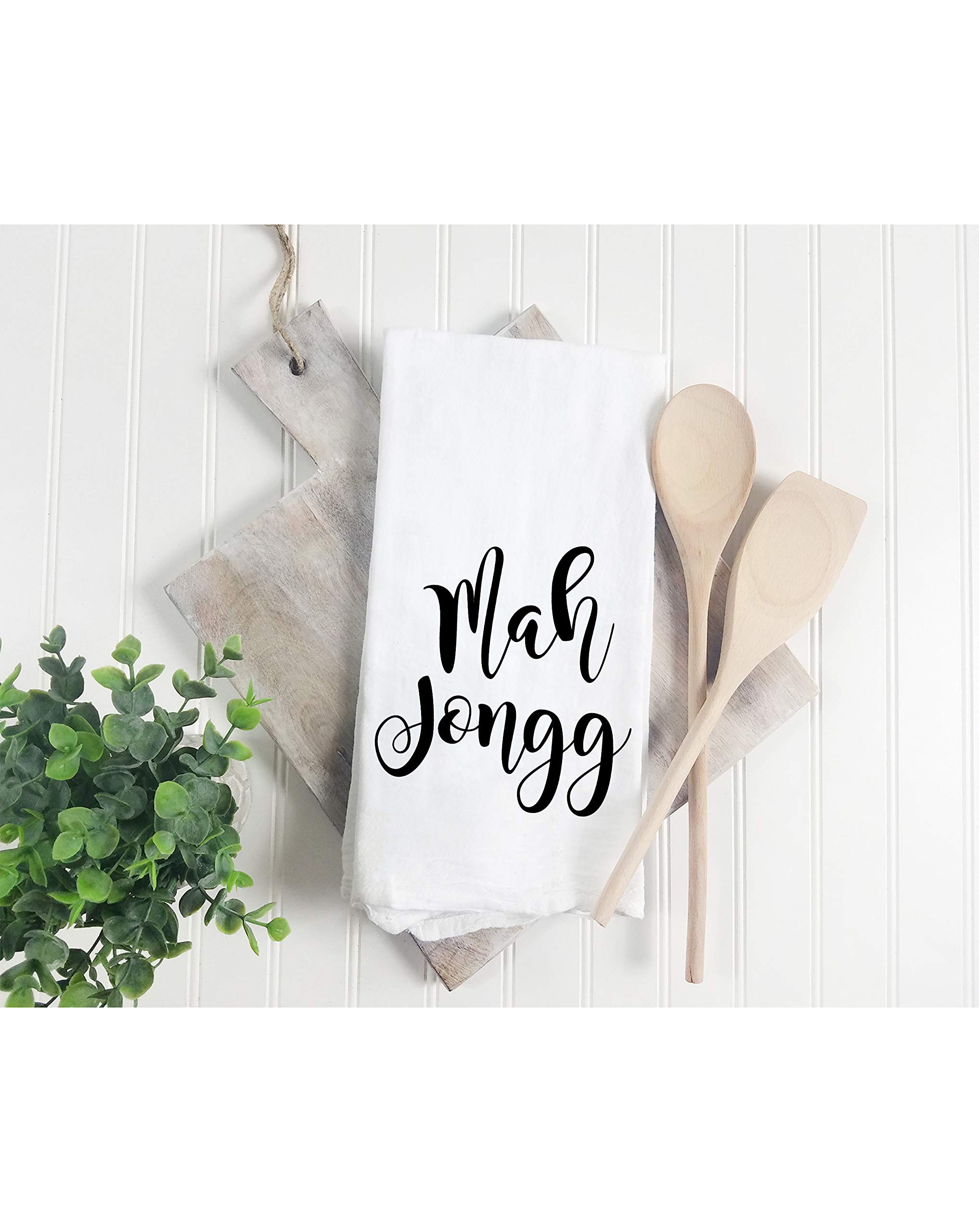 mah jongg - Dish Towel Kitchen Tea Towel Funny Saying Humorous Flour Sack Towels Great Housewarming Gift 28 inch by 28 inch, 100% Cotton, Multi-Purpose Towel