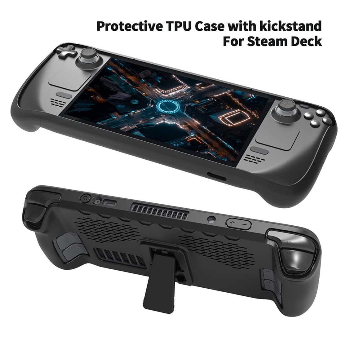 Protective Case for Steam Deck 7pcs Case Set Tpu Cover With Stand Touchpad Button Stickers Game Accessories Compatible For Steam Deck dropshipping