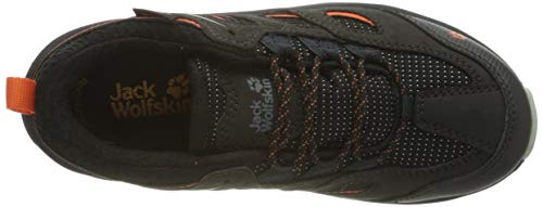 Jack Wolfskin Vojo Texapore Low Hiking Shoe Boot, Phantom/Orange Coral, 2 US Unisex Big Kid