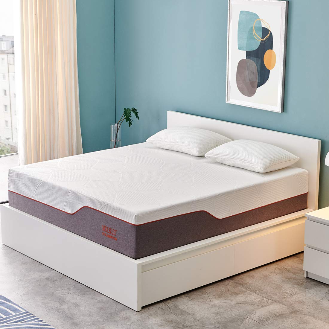 King Mattress, Molblly 14 inch Gel Memory Foam Mattress Bed Mattress in a Box Medium Plush