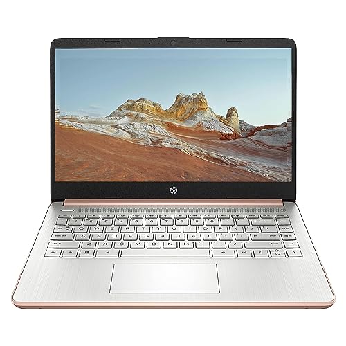 HP Laptop, Newest 14" Ultral Light Laptop for Students and Business, Intel Celeron N4120, 4GB RAM, 64GB eMMC, WiFi, Bluetooth, HDMI, Webcam, USB Type-A&C, Win 11 S, GM Accessory-Rose Gold