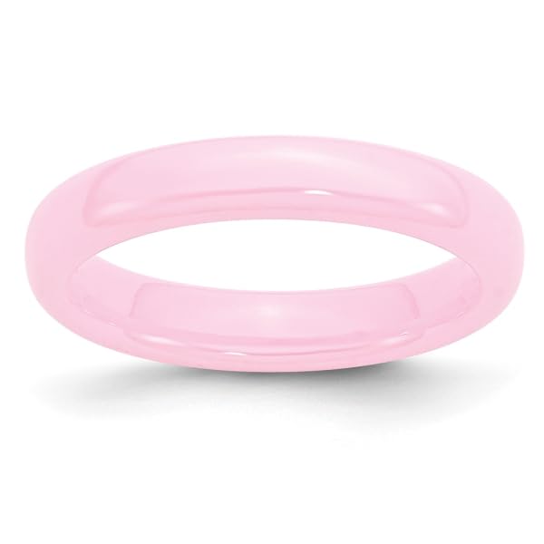 IceCarats Ceramic Pink 4mm Plain Classic Wedding Band Ring Size 7.00