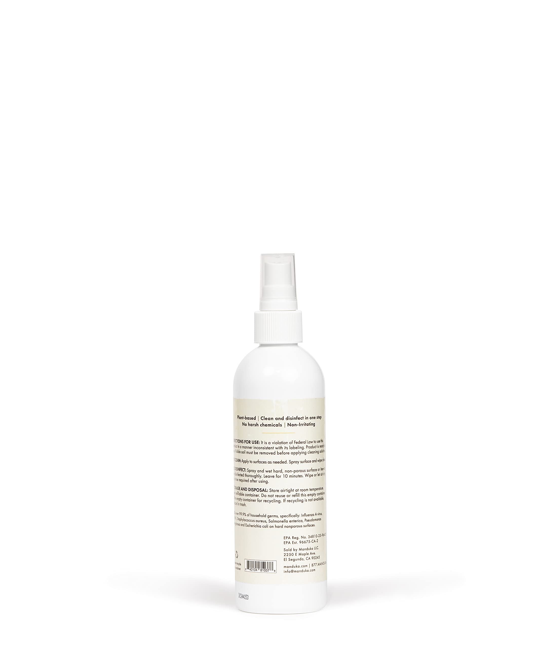 Manduka Yoga Botanical Disinfectant Cleaner - Plant Based, Clean and Disinfect, Non Irritating, Fresh Scent, Citrus, 8oz (227ml)