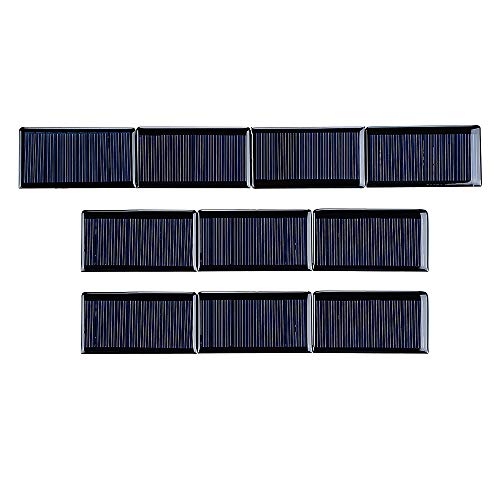 SUNYIMA 10Pcs 5V 60mA Epoxy Solar Panel Polycrystalline Solar Cells for Solar Battery Charger DIY Solar Syatem Kits 68mmx37mm / 2.67"x1.45" 5V Solar Cells