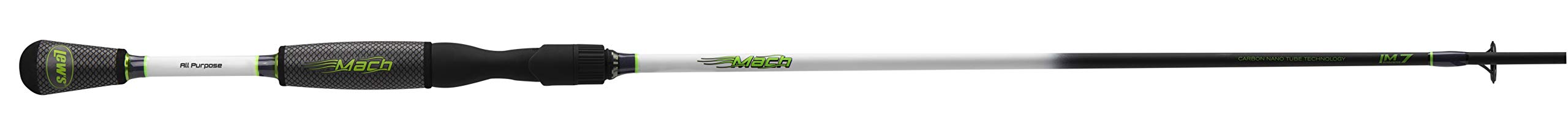 Lew's MACH Spinning Fishing Rod, 7-Foot 1-Piece IM7 Graphite Blank with Stainless Steel Guides, Medium Power Fast Action, Winn Dri-Tac Split-Grip Handle