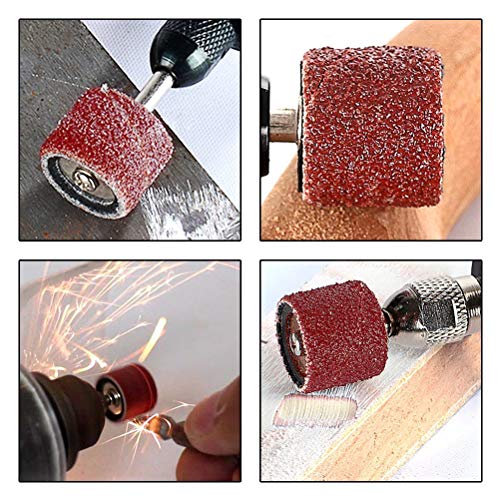 SUMAJU 66 Pieces Drum Sanders Set Including 60 Pcs 120 Grits Nail Sanding Band Sleeves with 6 Pcs Drum Mandrels
