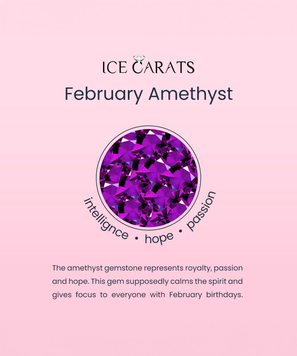 IceCarats 10K White Gold Purple Amethyst Ring Gemstone Band February Birthstone Jewelry Size 7
