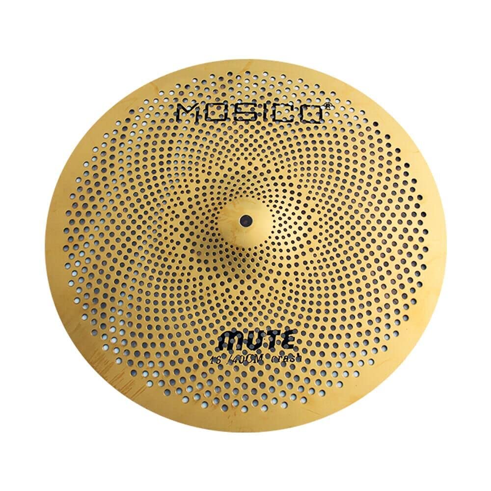 Mosico Mute Cymbal Low Volume Cymbal Golden Splash Crash Mute Cymbal For Practice (16"Crash)