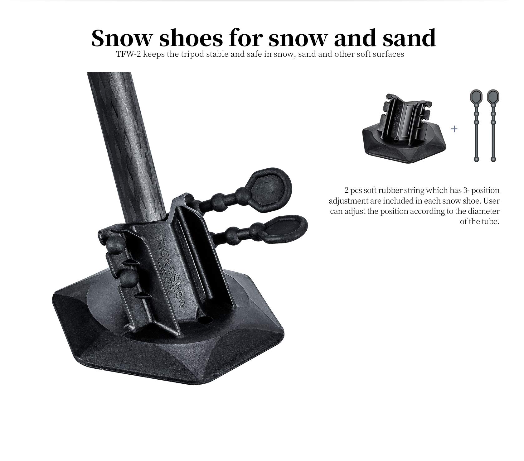 Leofoto TFW-2 Set of 3 Universal Snow Shoes/Sand 144mm Feet for Tripod