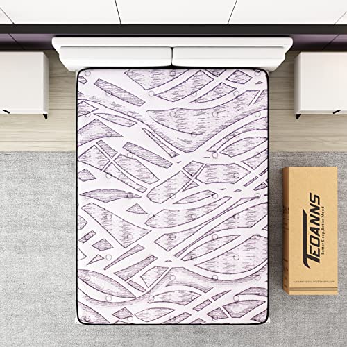 Teoanns Queen Mattress, 12 Inch Memory Foam Mattress in a Box, Individually Wrapped Coils Pocket Springs Hybrid Mattress, Medium Firm for Supportive and Pressure Relief, 100-Night Trialā¦
