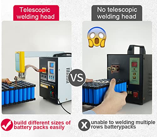 RCBDBSM Battery Spot Welder, Pulse Spot Welding Machine for 18650 14500 Lithium Battery Pack Building, 3.6 KW Pulse Magnetic Detachable Telescopic Arm Battery Spot Welder