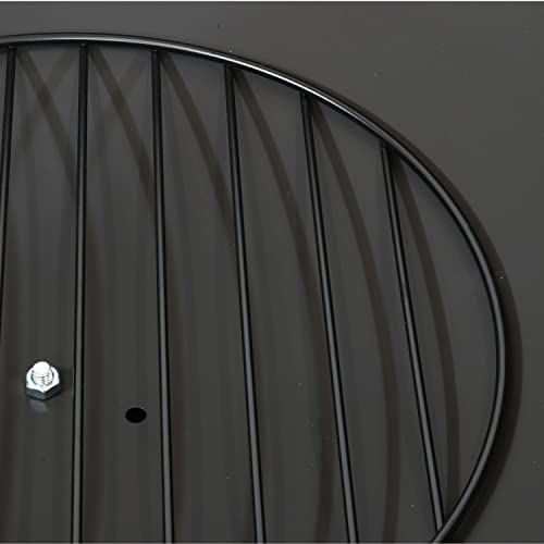 Sunnydaze 30-Inch Fire Pit Bowl with Spark Screen, Fireplace Poker, and Metal Grate - Black High-Temperature Paint Finish