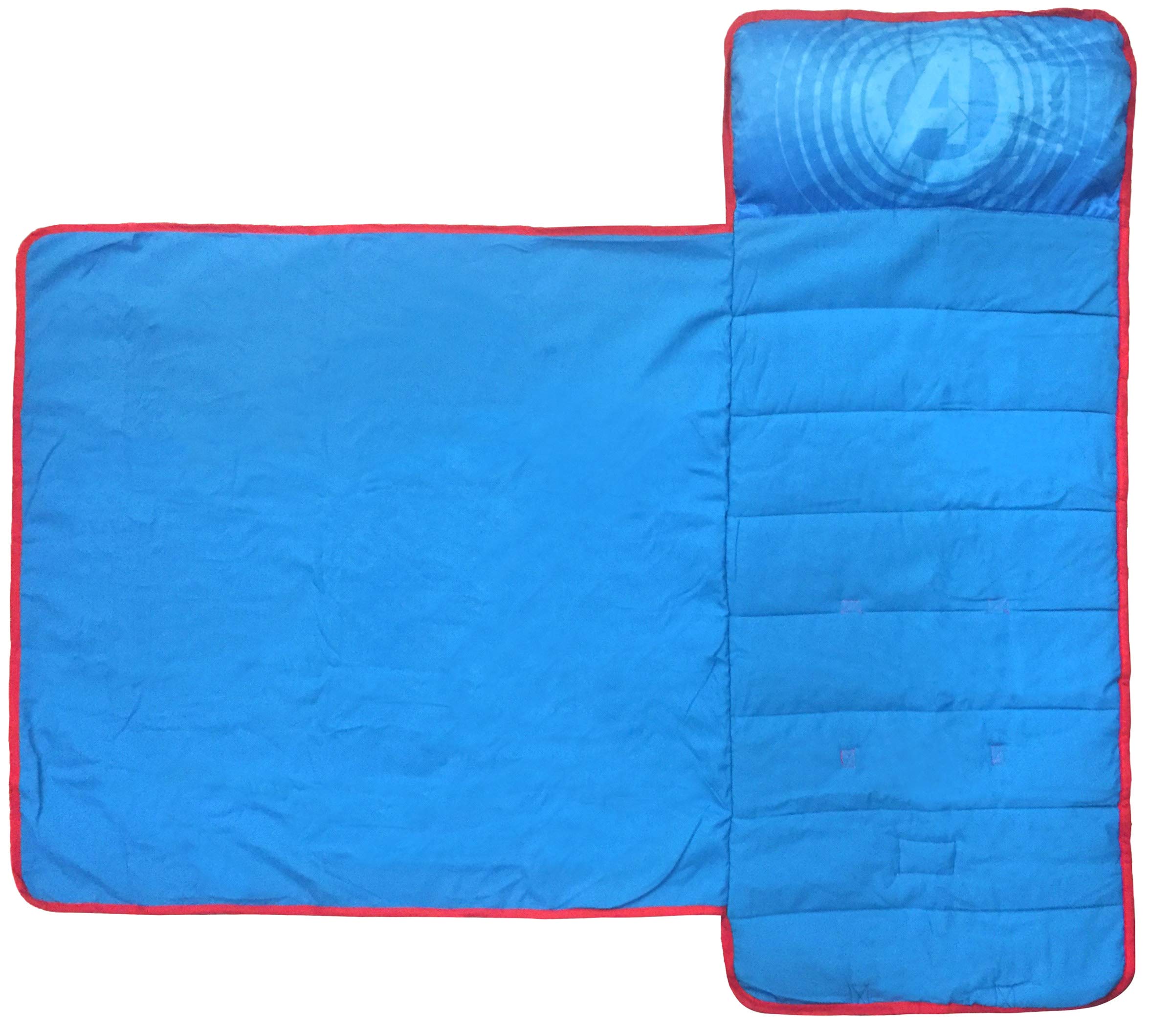 Jay Franco Marvel Super Hero Adventures Avengers Nap Mat - Built-in Pillow and Blanket Featuring Captain America - Super Soft Microfiber Kids'/Toddler/Children's Bedding, Age 3-5