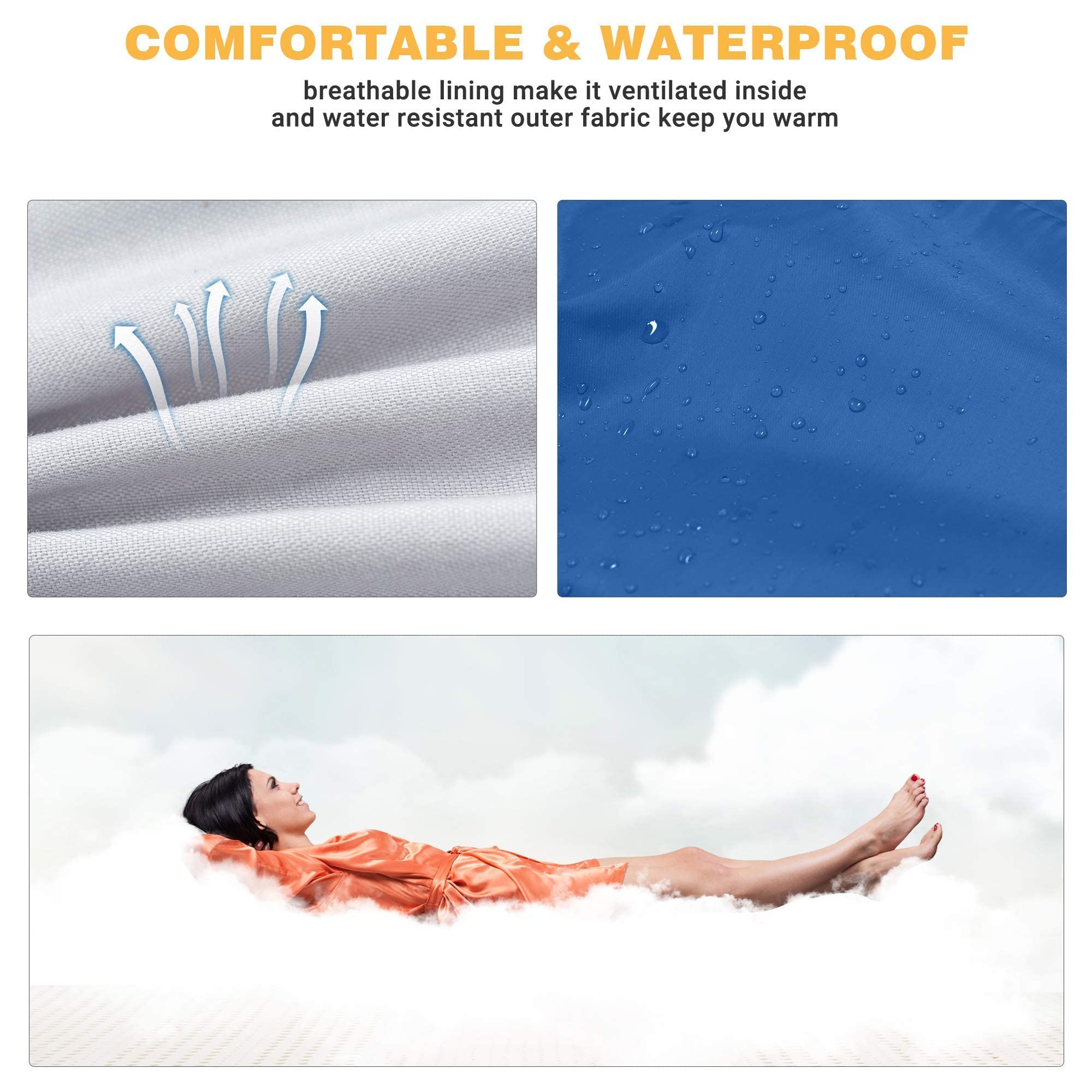 KingCamp Lightweight Envelope Sleeping Bag 55℉ Portable Waterproof Comfort for Cool Warm Hot Weather Compact Backpacking Camping Hiking Travel 70.8"x29.5"