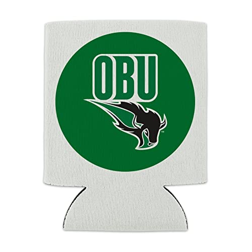 Oklahoma Baptist University Bison Logo Can Cooler - Drink Sleeve Hugger Collapsible Insulator - Beverage Insulated Holder