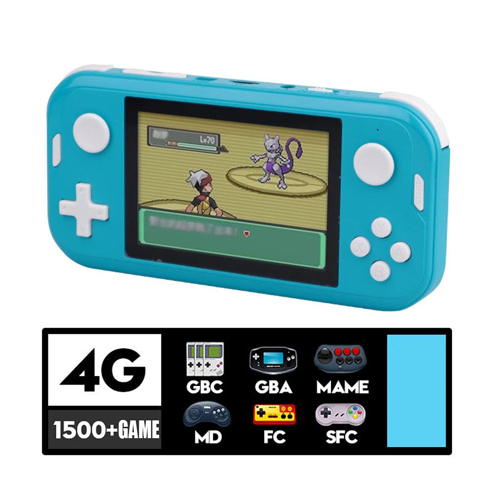 Leonnn Handheld Game Console Mini Retro Gaming Video Player 700 Classical Games Preinstalled Rechargeable Box 3.5inch, Blue