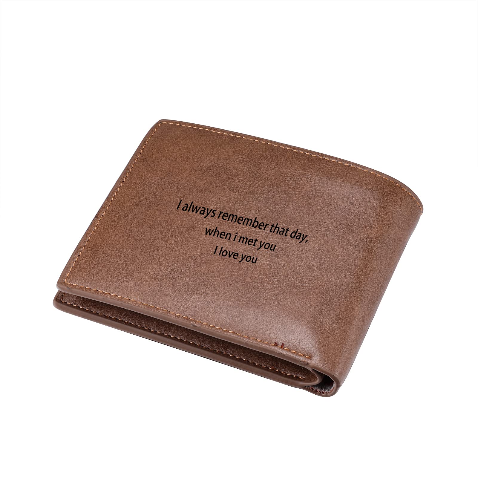 Lovejewelry Personalized Custom Picture Wallets for Men Engraved Leather Photo Wallet for Father Boyfriend (Style 4)
