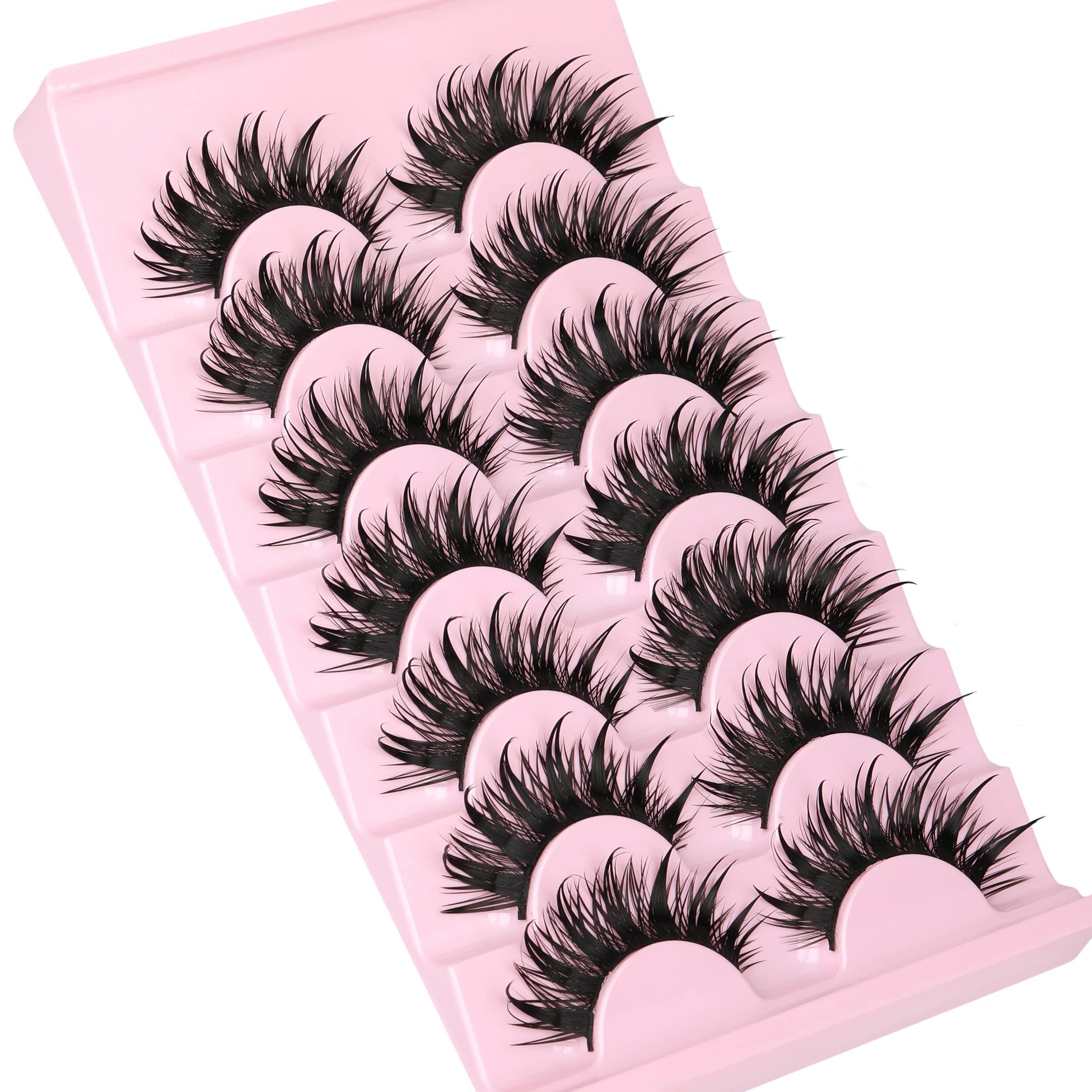 Manga Lashes Wet Look Lashes Fluffy Spiky Mink Lashes Dramatic Doll Lashes Cosplay Asian Japanese Korean Style Anime Eyelashes Pack by EYDEVRO, 1.0 Count