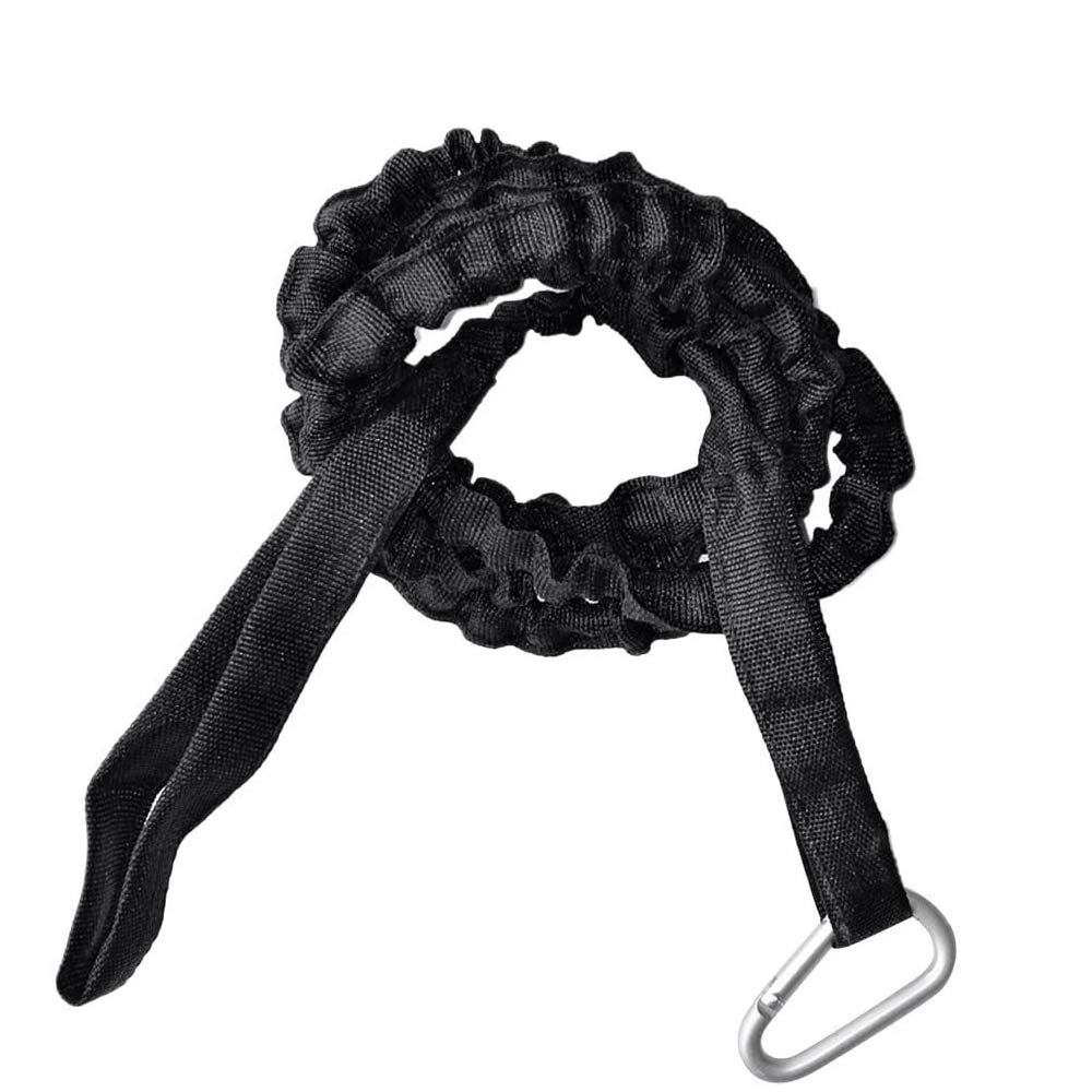 Kayak Paddle Leash Black, Adjustable Kayak Rod Leash with Carabiner for Kayaking Canoe SUP Board Paddles, Surfboard, Fishing Poles Rods