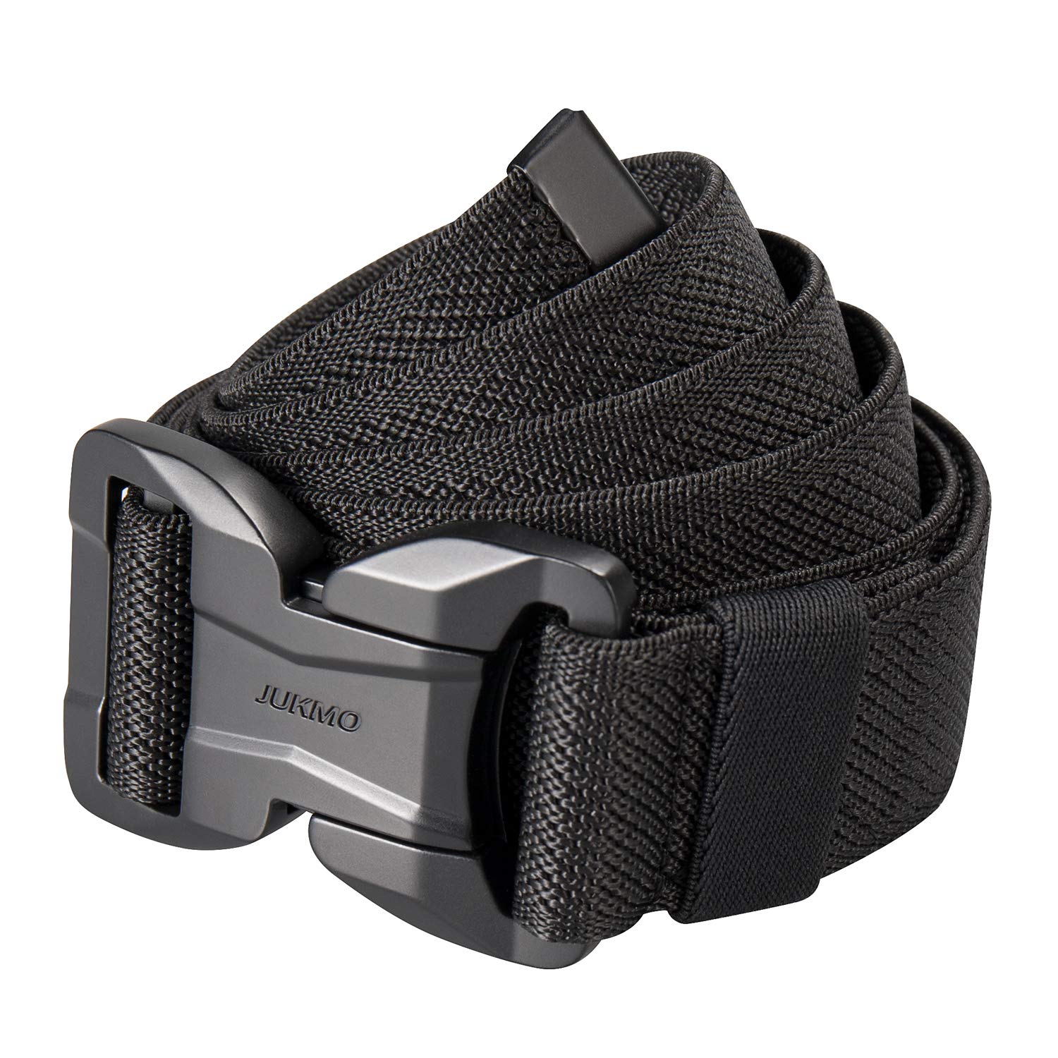 JUKMO Magnetic Tactical Belt, Military Rigger 1.5” Nylon Web Work Belt with Heavy Duty Quick Release Buckle (Black, Medium-for Waist 36"-42" (Length 49"))