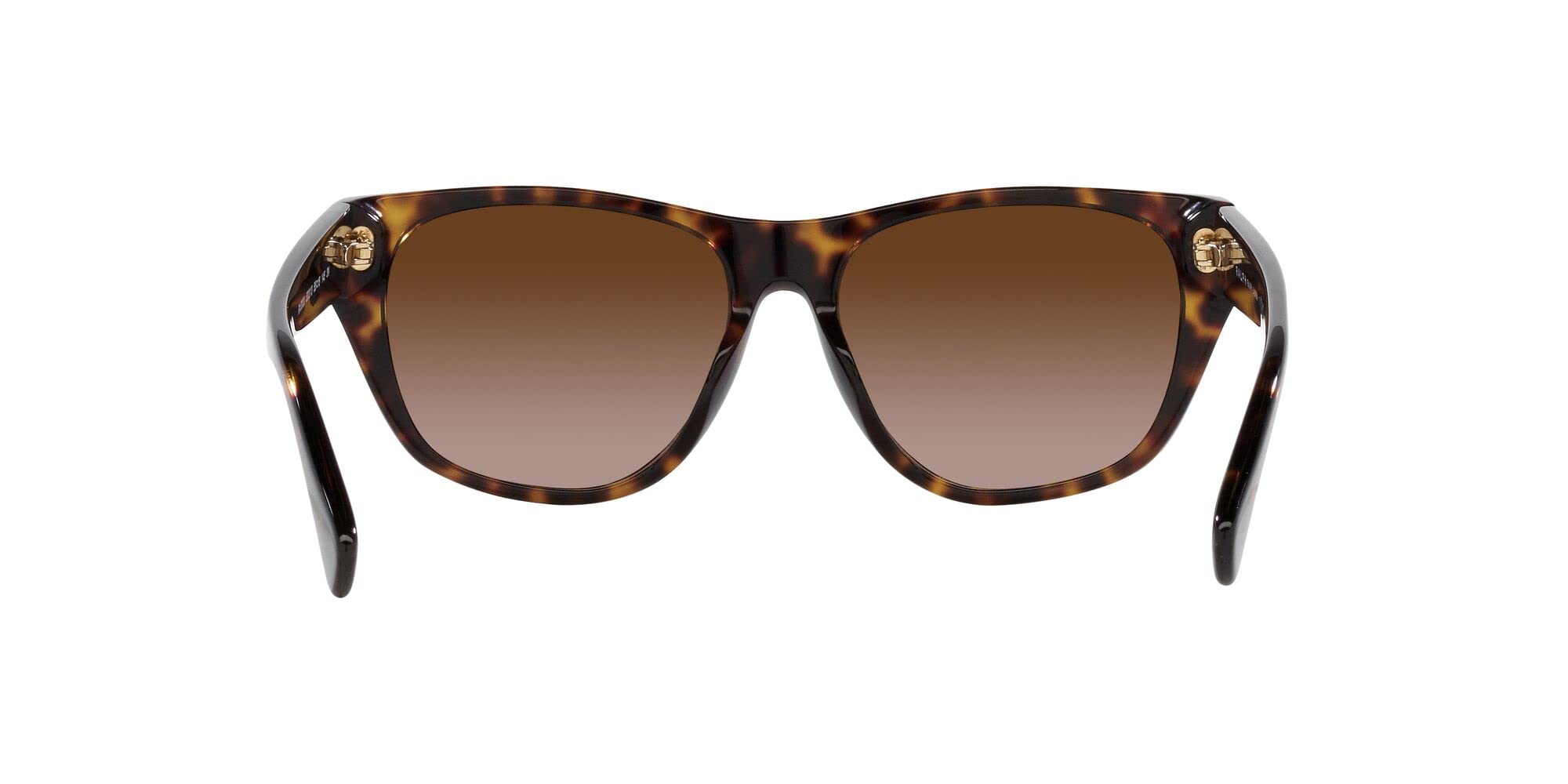 Ralph by Ralph Lauren Women's Ra5303u Universal Fit Square Sunglasses, Shiny Dark Havana/Gradient Brown, 55 mm