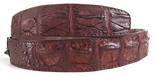 Julie Genuine Real Backbone Crocodile Skin Leather Men's Brown Belt 48"
