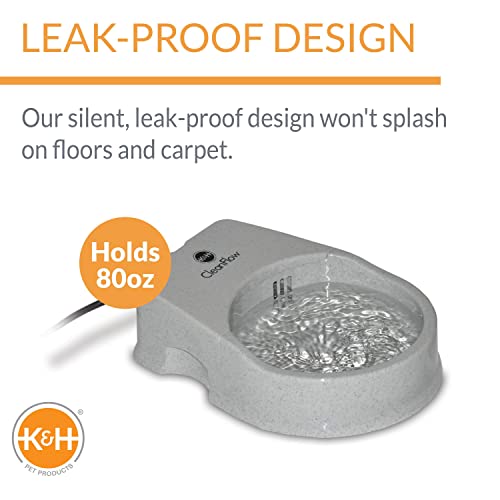 K&H Pet Products CleanFlow Filtered Water Bowl for Cats Granite 80 Ounces
