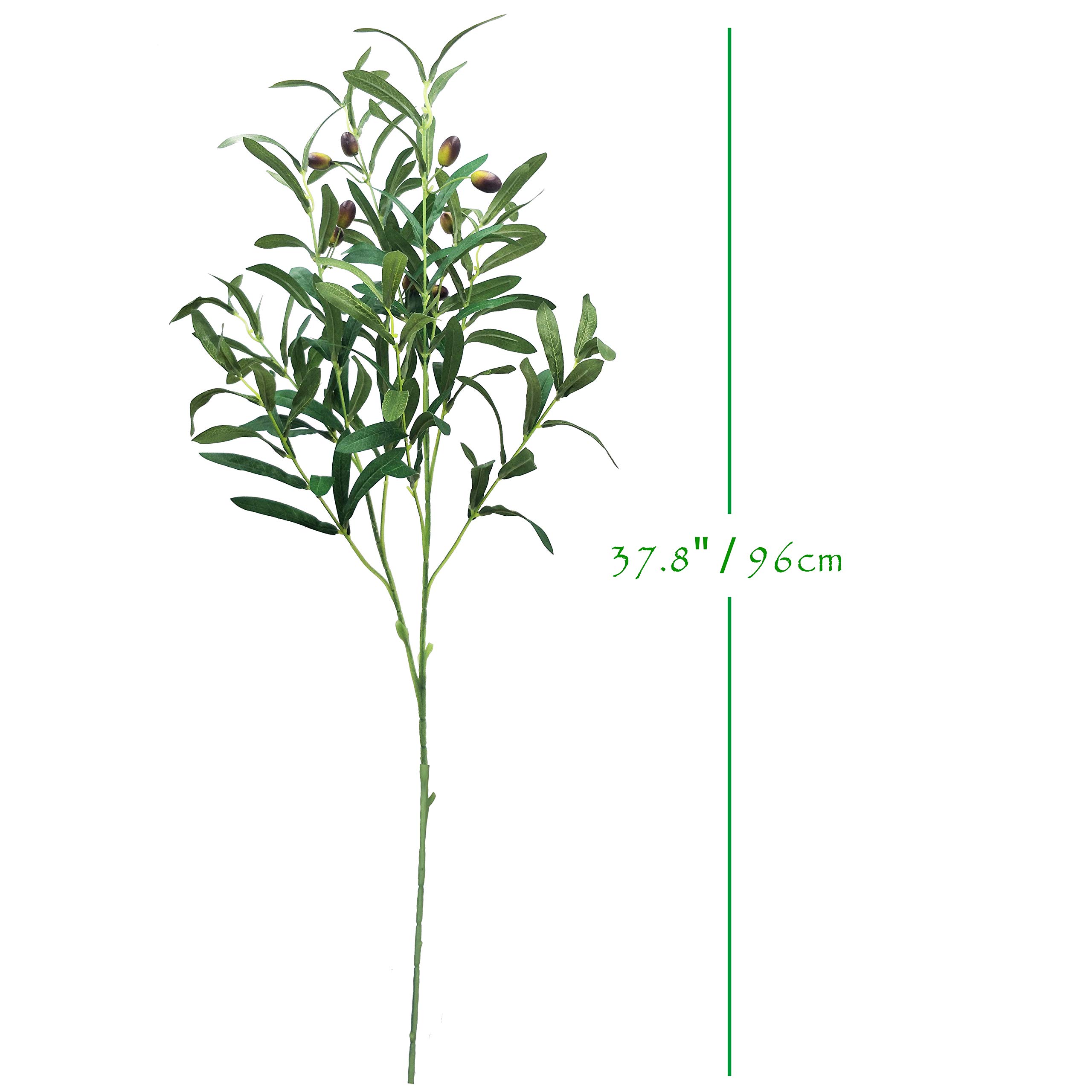 JD ARTIFICIAL PLANTS 3PCS 38" Artificial Olive Branches with Fruits Fake Greenery Plants Twig Picks for Home Décor Office Restaurant Wedding Garden Patio Shop Window Photography Props(3 in Pack)