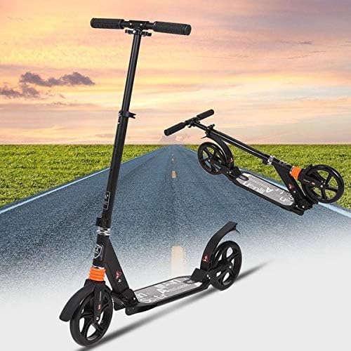 Kids/Adult Scooter with 3 Seconds Easy-Folding System, 220lb Folding Adjustable Scooter and 200mm Large Wheels (Black)