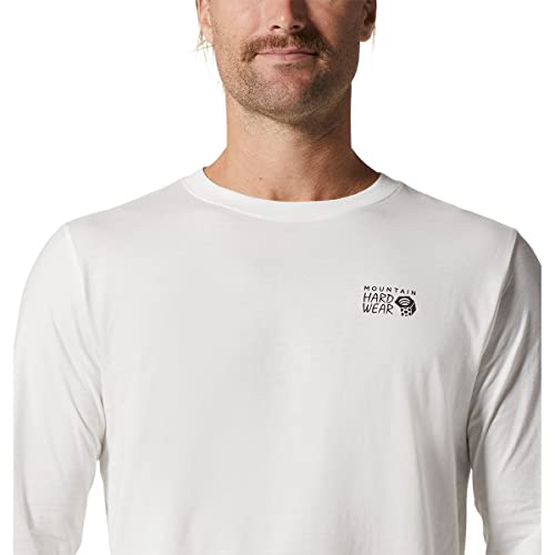 Mountain Hardwear Men's MHW Logo in a Box Long Sleeve, Fogbank, Medium