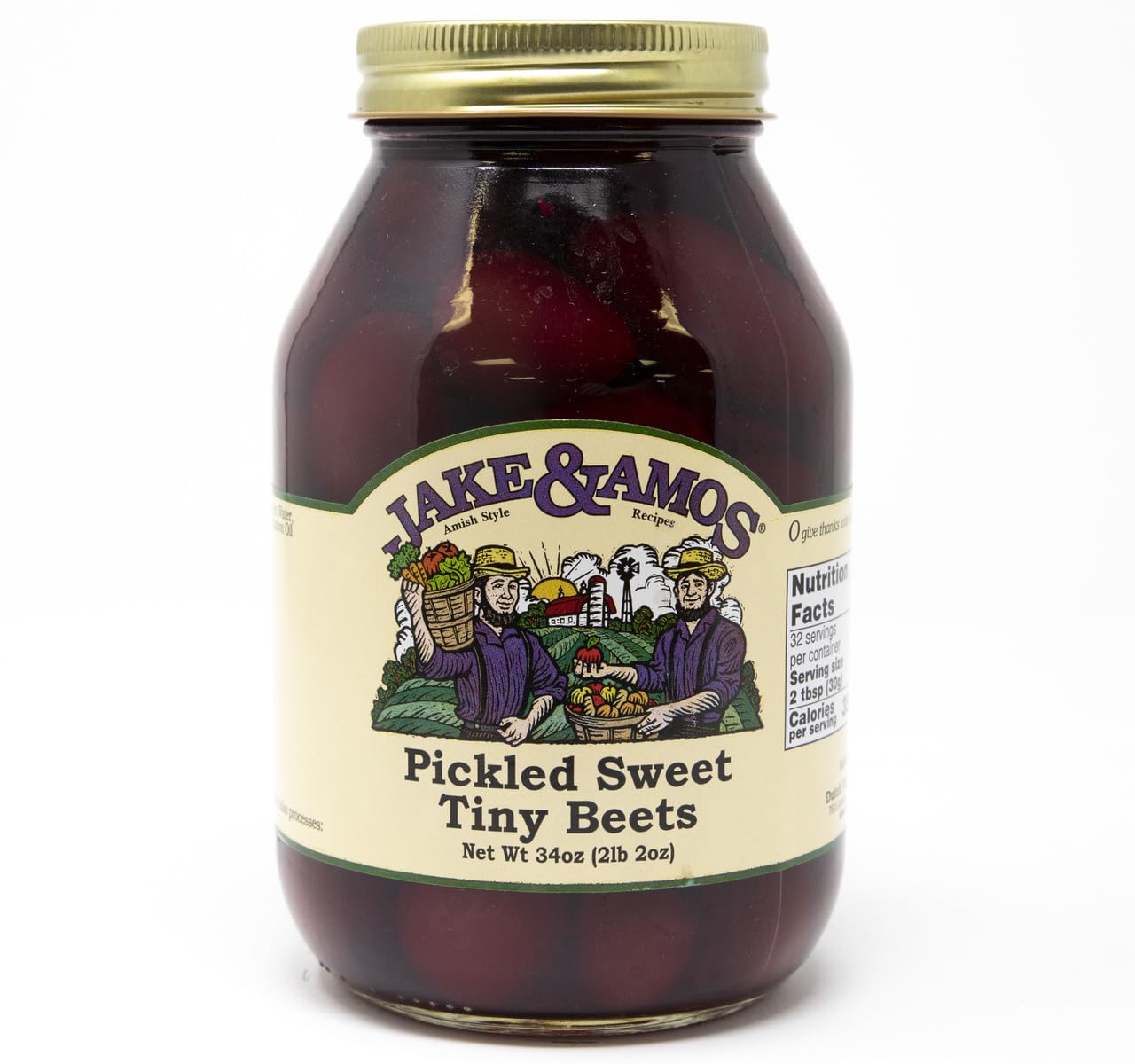 Jake & Amos Pickled Sweet Tiny Beets 34 Oz. (2 Jars)