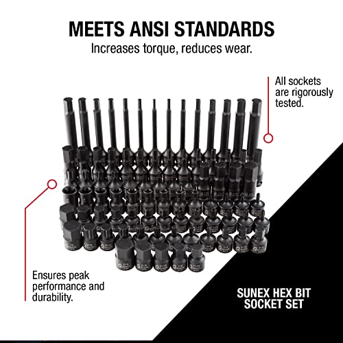 Sunex 3569 3/8" Dr. Master Hex Bit Impact Socket Set (84 Piece)