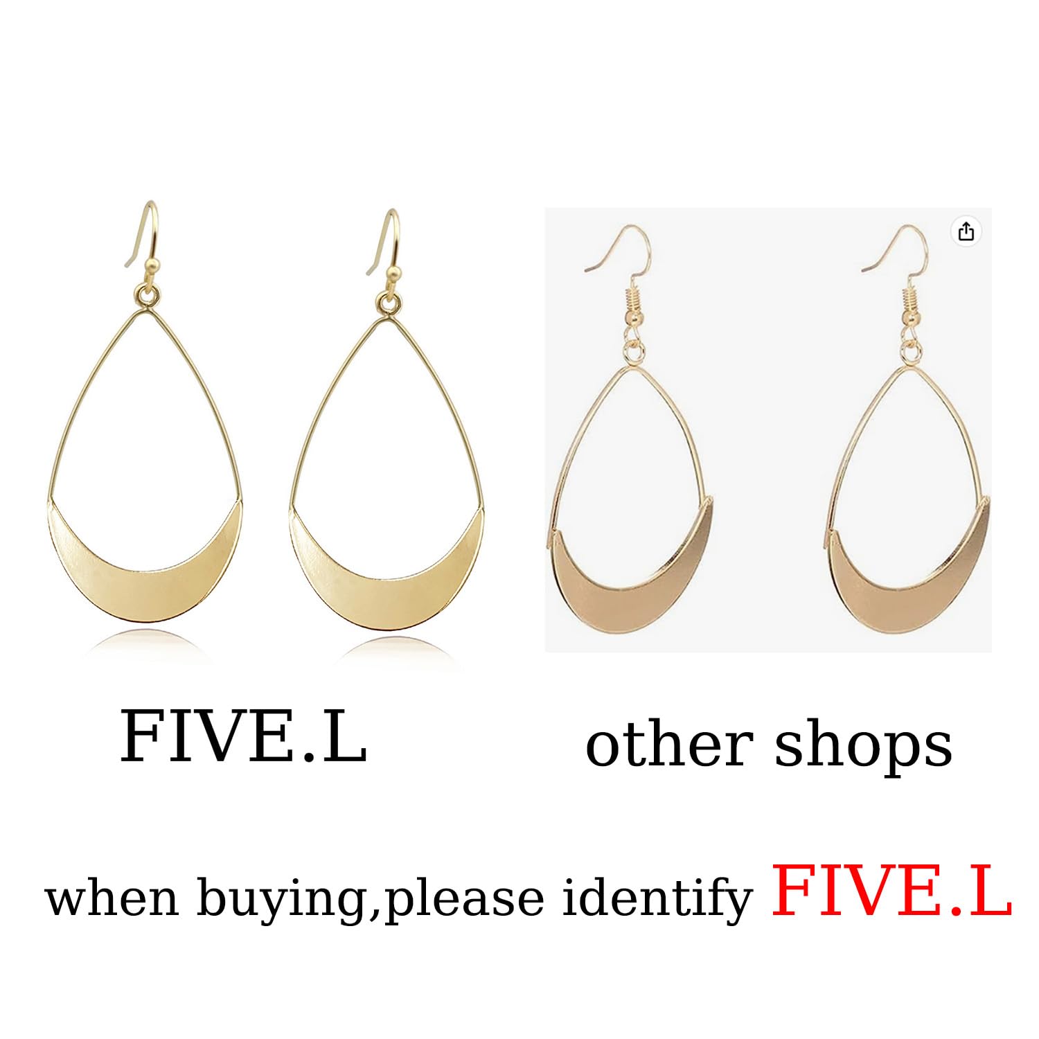 Lightweight Dangle Earrings Simple Earrings Gold Teardrop Earrings for Women